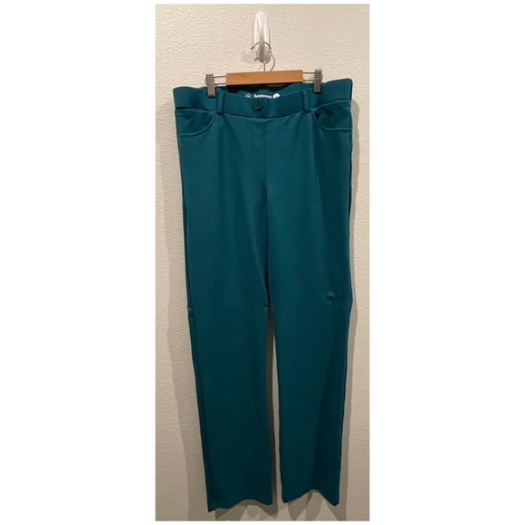Betabrand | Pants & Jumpsuits | Betabrand Yoga Work Green Blue Pants ...